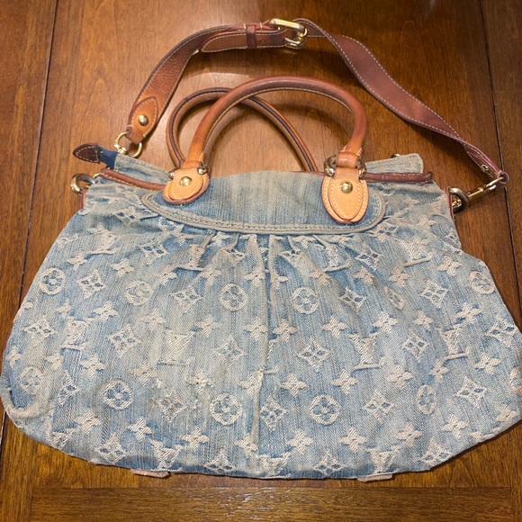 Louis Vuitton | Bags | Louis Vuitton Blue Monogram Denim Shoulder Bag ...